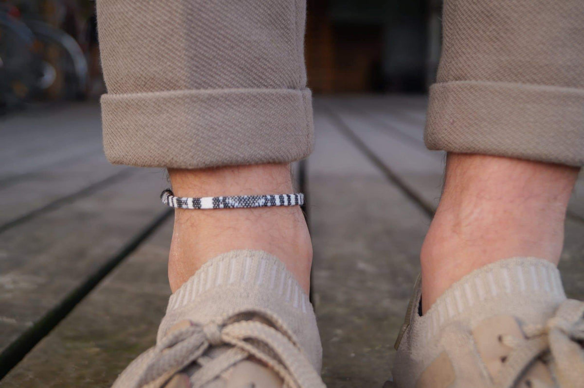 Bali Boho Flat Anklet- White – Made by Nami UK